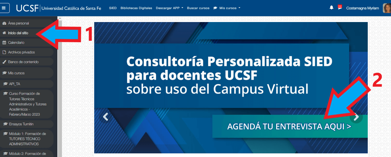 Uso del Calendly del SIED